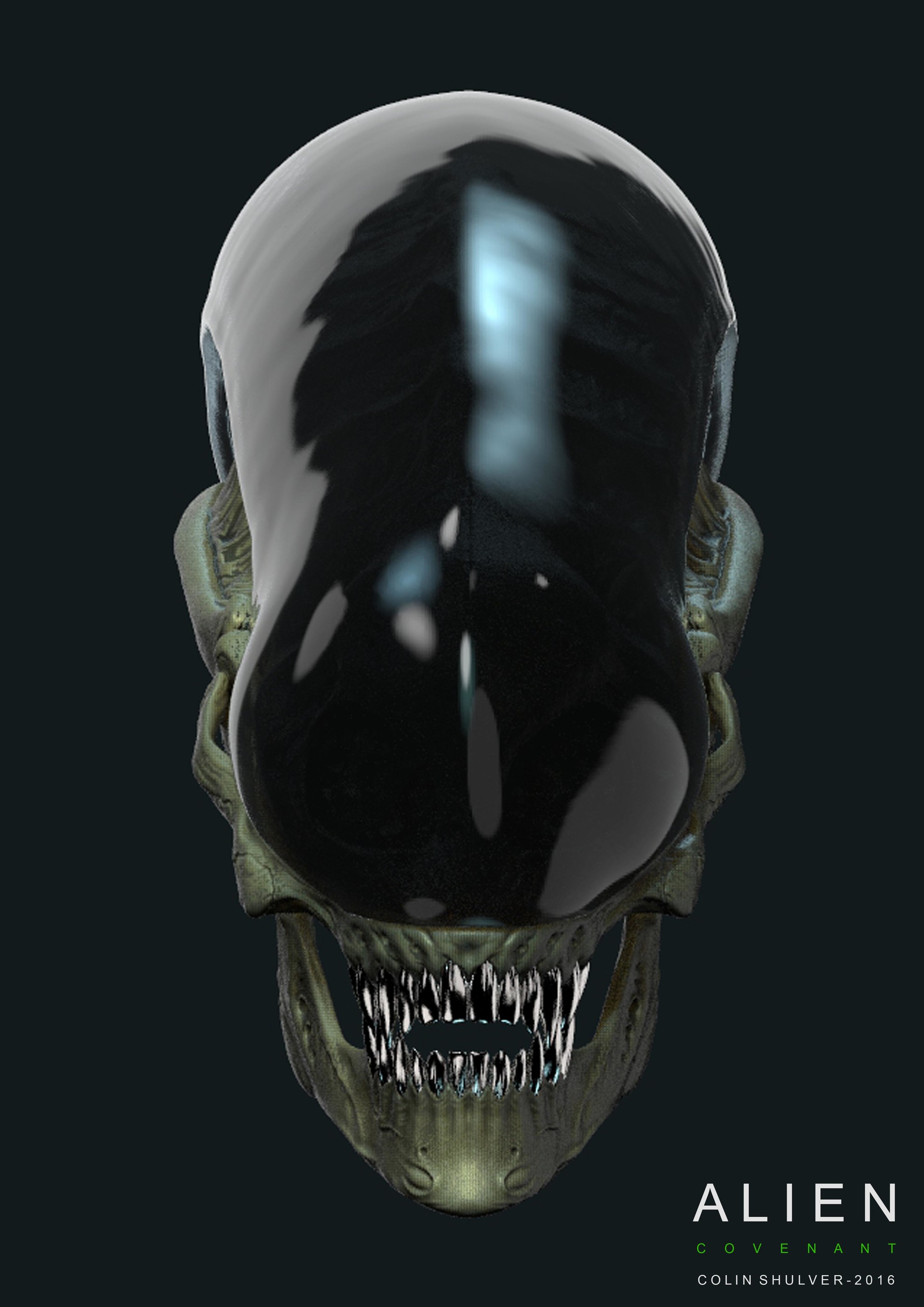 Xenomorph Head Front View